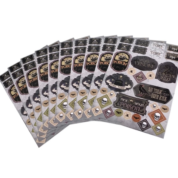 Unknown | Design | Stickers For Bottles 30ct Label Poison Toxic Horror ...